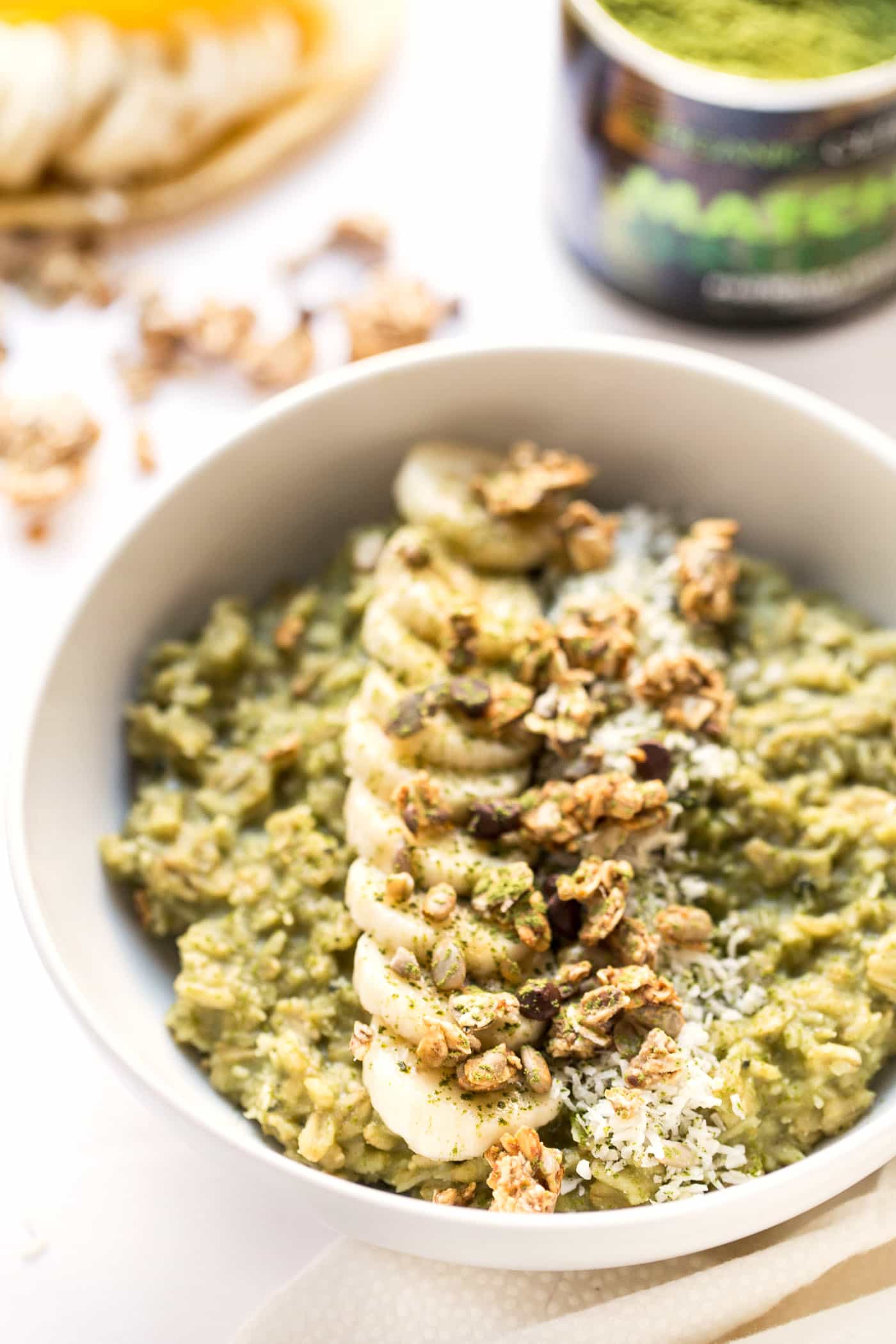 Creamy Coconut Matcha Oatmeal - Simply Quinoa
