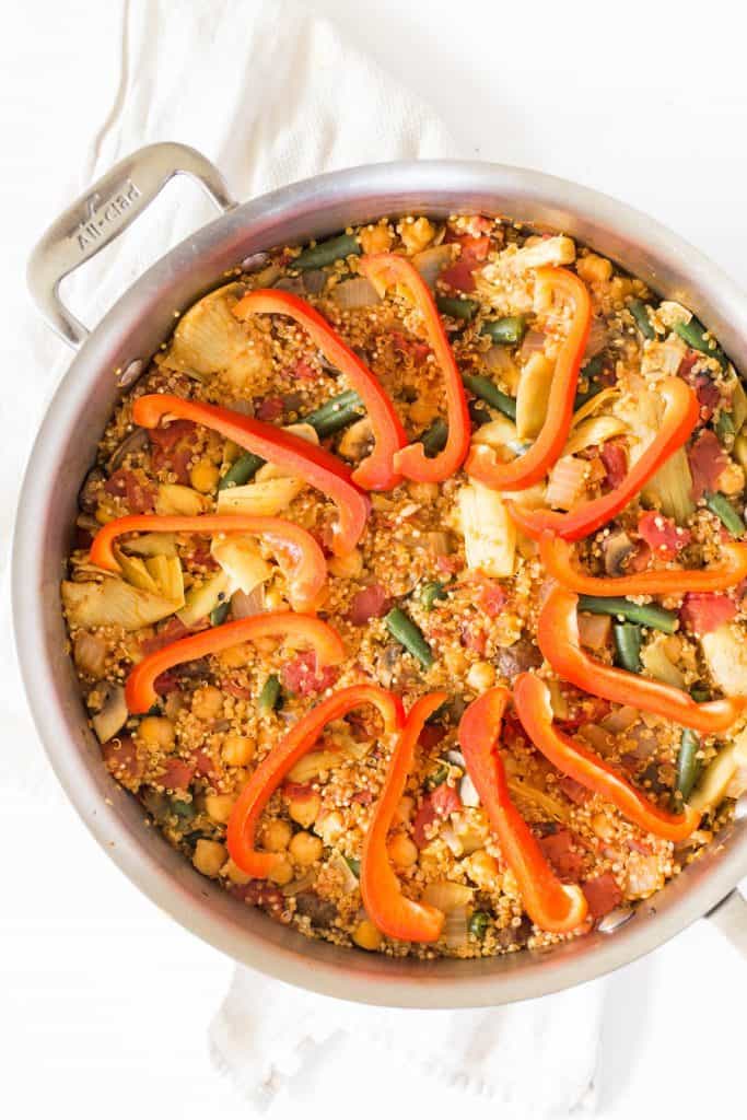 One Pan Vegetable Quinoa Paella - Simply Quinoa