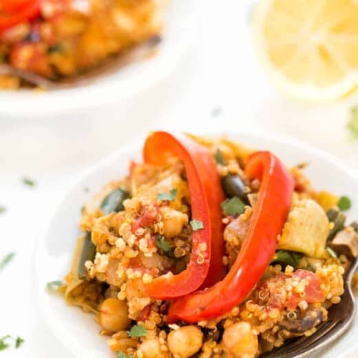 One Pan Vegetable Quinoa Paella - Simply Quinoa