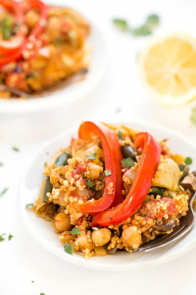 One Pan Vegetable Quinoa Paella - Simply Quinoa