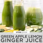 Apple Lemon Ginger Juice | The BEST Green Juice Recipe