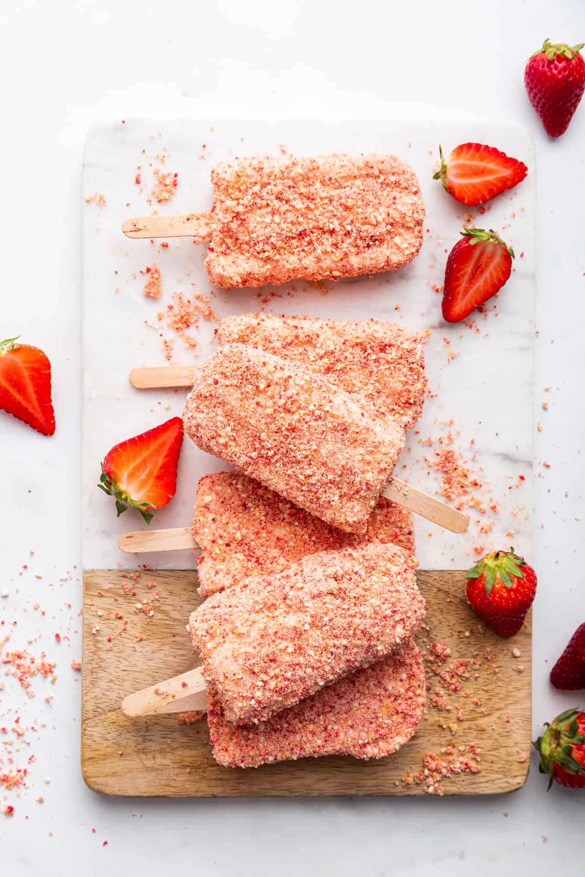 Strawberry Shortcake Ice Cream Bars | Simply Quinoa